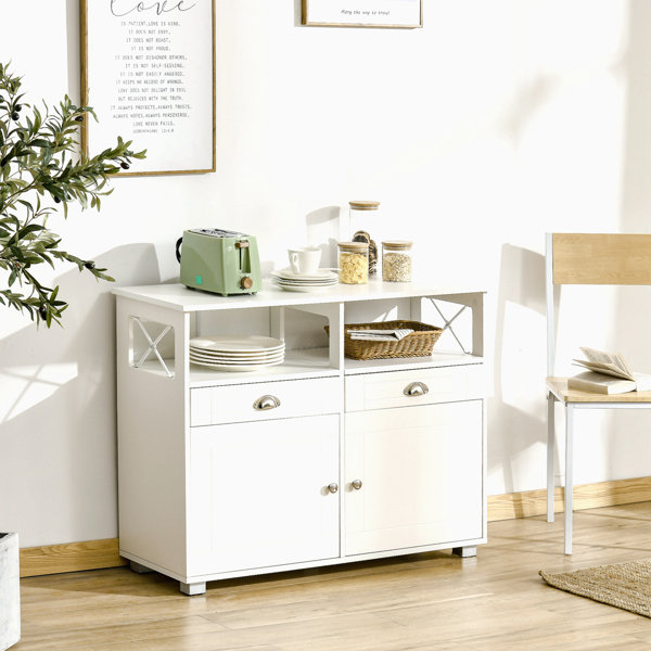 Ebern Designs Sideboard Buffet Cabinet, Coffee Bar Cabinet, Kitchen Cabinet With Storage Drawers ...